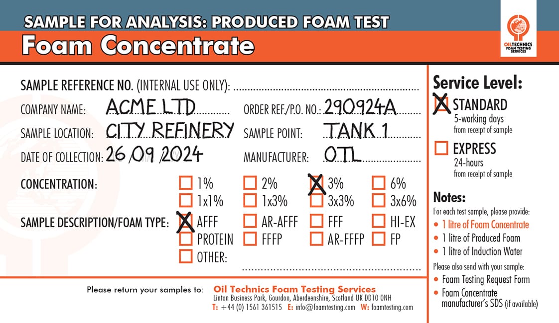 Produced Foam Testing - Oil Technics - Foam Testing Services