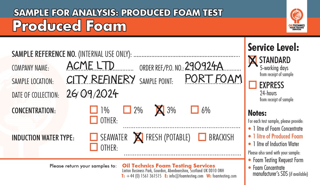 Produced Foam Testing - Oil Technics - Foam Testing Services